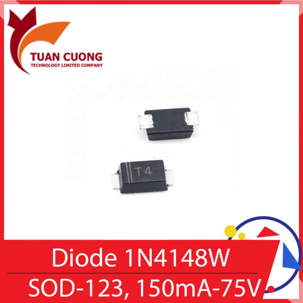 Diode xung 1N4148W 0805, SOD-123, T4, 150mA -75V ( 10 cái) - Linh kiện điện tử