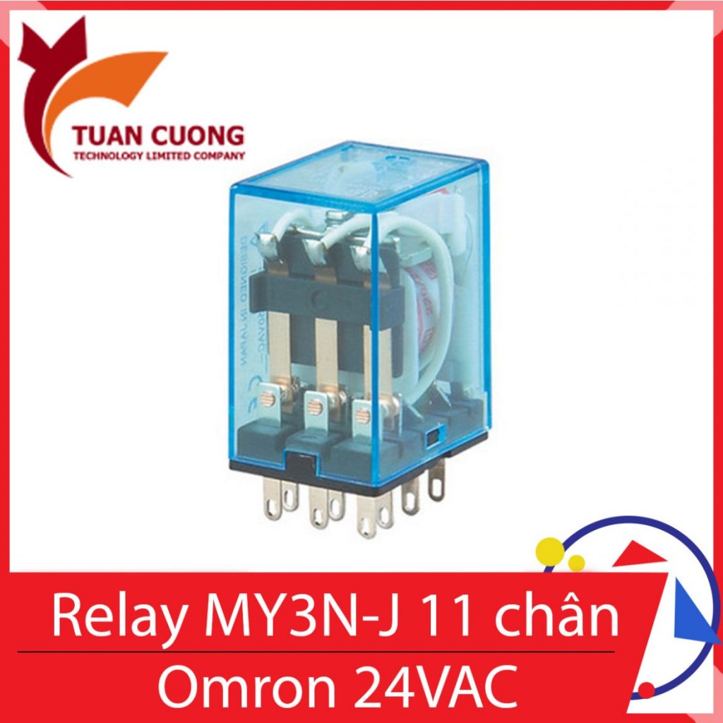 Relay MY3NJ 24VAC 11 chân, chính hãng Omron ( có đế) - Linh kiện điện tử